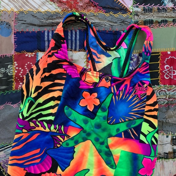 Speedo | Swim | Speedo Neon Exotic Fish Bathing Suit | Poshmark
